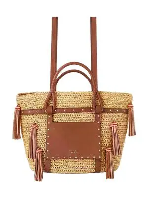 CAMILLA Tassel-embellished Raffia Tote Bag