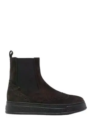 AGL Brogue-detail Suede Chelsea Boots