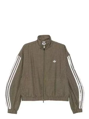 Adidas Check-pattern Side-stripe Jacket - Brown