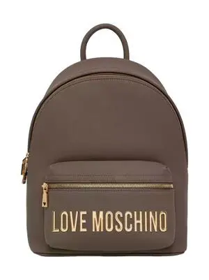Moschino Logo-lettering Zip-up Backpack Brown