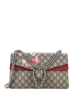 Gucci Dionysus Bag Blooms Print Gg Coated Canvas Small Shoulder Bag - Brown