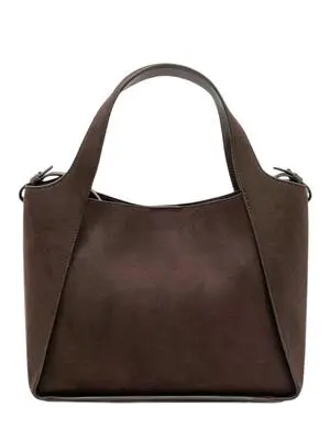 Stella McCartney Logo Crocodile-effect Tote Bag Brown