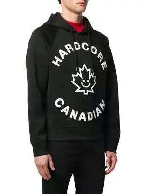Dsquared2 Logo-print Raglan-sleeve Hoodie - Black