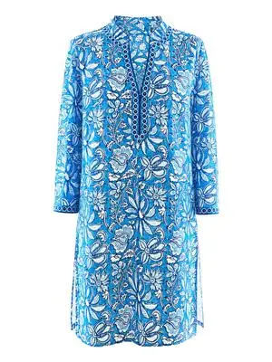 KAMINEE Cotton Voile Kaftan Palm Springs - Blue