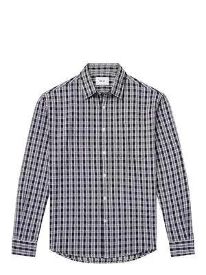 Nn07 Deon 50007 Checked Organic Cotton Shirt - Blue