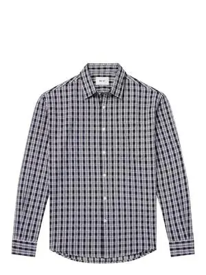 Nn07 Deon 50007 Checked Organic Cotton Shirt - Navy