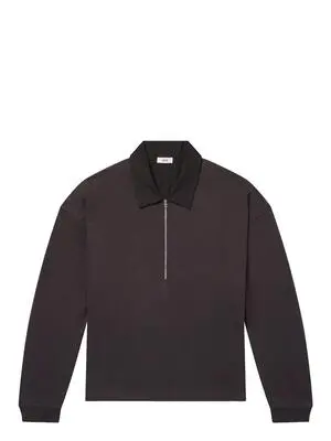 AGOLDE Darius Cotton-jersey Half-zip Polo Shirt - Brown