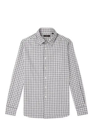 SLOWEAR Glanshirt Button-down Collar Checked Cotton Shirt - Gray