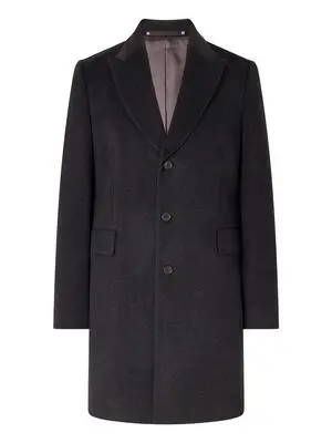Paul Smith Wool And Cashmere-blend Coat - Navy