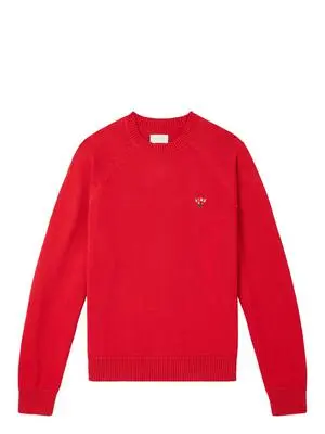 Aimé Leon Dore Logo-embroidered Cotton Sweater - Red