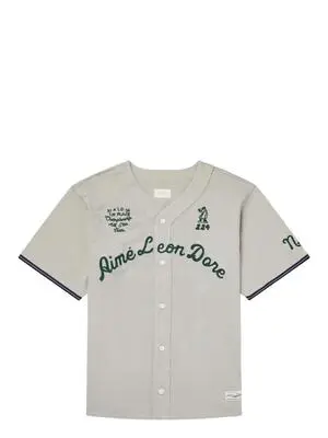 Aimé Leon Dore Logo-embroidered Cotton Shirt - Gray