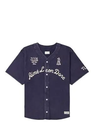 Aimé Leon Dore Logo-embroidered Cotton Shirt - Blue