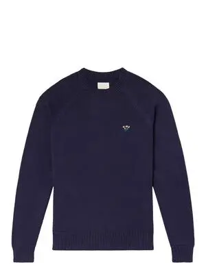 Aimé Leon Dore Aimé Leon Dore - Logo-Embroidered Cotton Sweater - Men - Blue - XS Navy