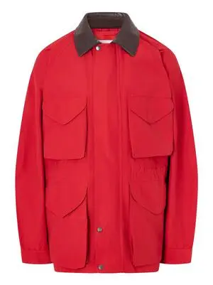 Aimé Leon Dore Leather-trimmed Cotton-blend Jacket - Red