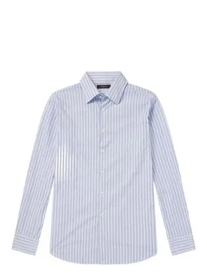 SLOWEAR Glanshirt Striped Cotton-poplin Shirt - Blue