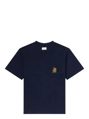 Aimé Leon Dore Aimé Leon Dore - St. George Logo-Embroidered Cotton-Jersey T-Shirt - Men - Blue - XS Navy