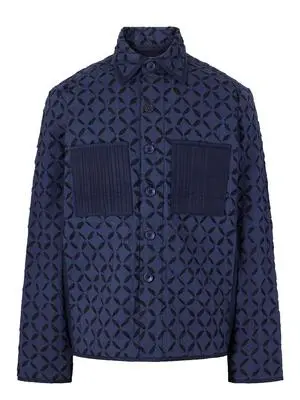 KARDO Wynton Cut-out Padded Textured-cotton Blouson Jacket - Blue