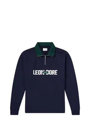 Aimé Leon Dore Aimé Leon Dore - Logo-Appliquéd Cotton Half-Zip Sweatshirt - Men - Blue - M Navy