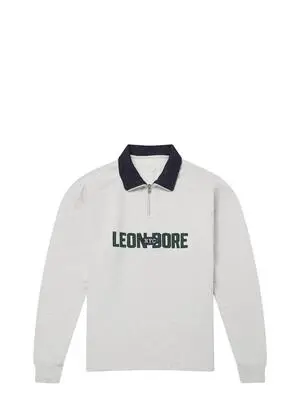 Aimé Leon Dore Logo-Appliquéd Cotton Half-Zip Sweatshirt Gray