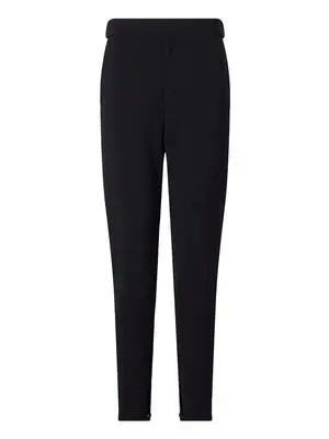 Loewe Tapered Leather-trimmed Wool-blend Twill Trousers - Black