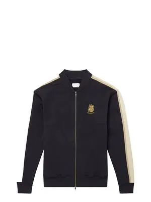 Aimé Leon Dore Saint George Logo-embroidered Striped Cotton Track Jacket - Black