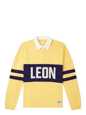 Aimé Leon Dore Logo-printed Striped Cotton Polo Shirt - Yellow