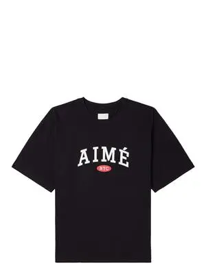 Aimé Leon Dore Logo-print Cotton-jersey T-shirt - Black