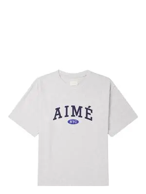 Aimé Leon Dore Logo-print Cotton-jersey T-shirt - Gray