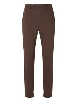 SLOWEAR Incotex Tapered Cotton-blend Twill Trousers - Brown