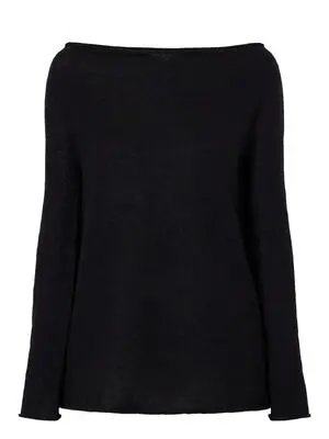 LAUREN MANOOGIAN Off-the-shoulder Wool-blend Sweater - Black