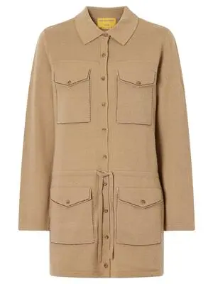 Guest In Residence Industry Drawstring Cashmere Mini Dress Camel
