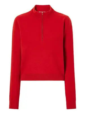 Auralee Wool Half-zip Sweater - Red