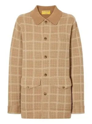 Guest In Residence Tartan Industry Checked Wool And Cashmere-blend Jacket - Brown