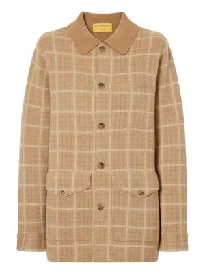 Guest In Residence Tartan Industry Checked Wool And Cashmere-blend Jacket - Camel