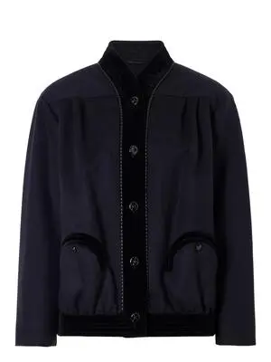 BLAZÉ MILANO Coiba Wool And Cashmere-blend Jacket - Navy