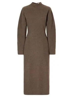 Max Mara Tenuta Paneled Wool-blend Midi Dress - Brown