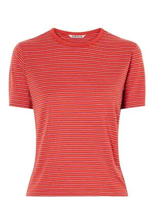 Auralee Striped Wool-jersey T-shirt - Red