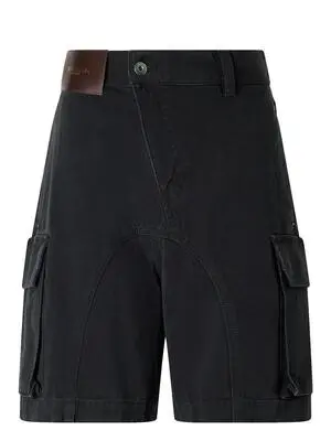 JW Anderson Twisted Patch Pocket Cotton-twill Shorts - Black