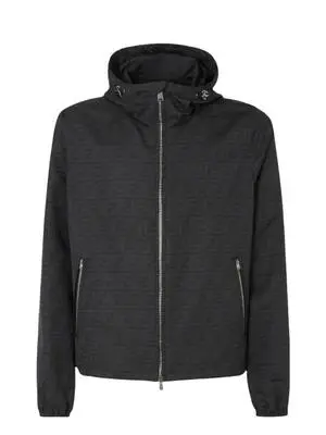 Fendi Ff Printed Hooded Jacket - Black