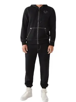 True Religion Big T Zip Hoodie - Black