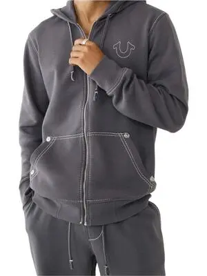 True Religion Big-t Zip Hoodie - Black