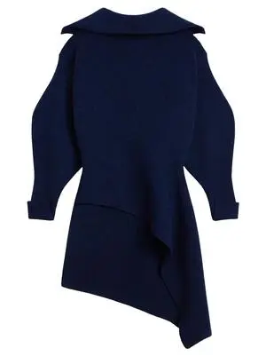 Givenchy Slashed Mini Dress In Wool And Cashmere - Black