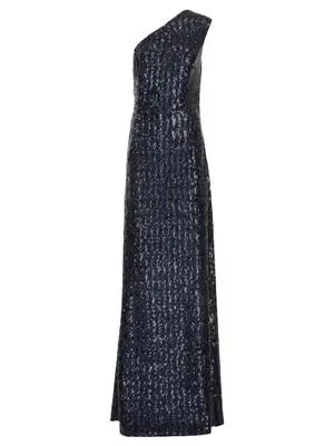 Michael Kors Sequined Jersey Shoulder Dress - Black