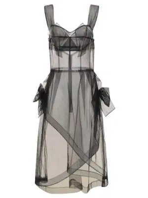 MAISON MARGIELA Medium Length Tulle Dress - Gray
