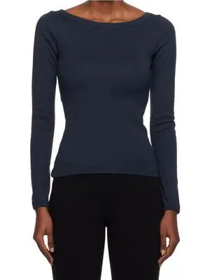 FLORE FLORE Steffi Long-Sleeve T-Shirt Navy