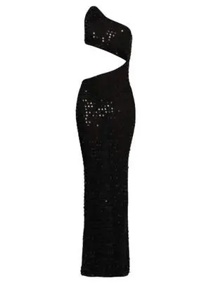 AYA MUSE Gia Sequined Knit Long Dress