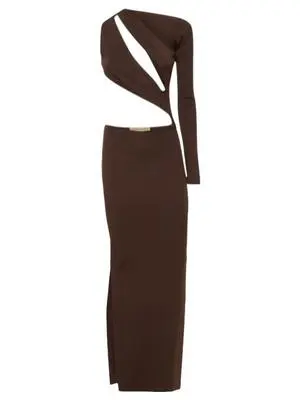 AYA MUSE Actin Viscose Plain Knit Long Dress