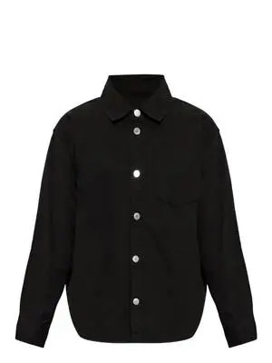 AMI Paris Logo-embroidered Denim Shirt - Black