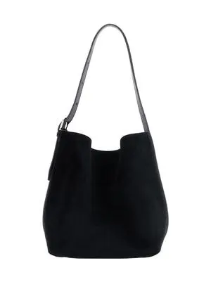 TOTEME Espresso Medium Suede Tote Bag - Black