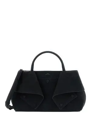 TOTEME Letter-print Shoulder Bag - Black